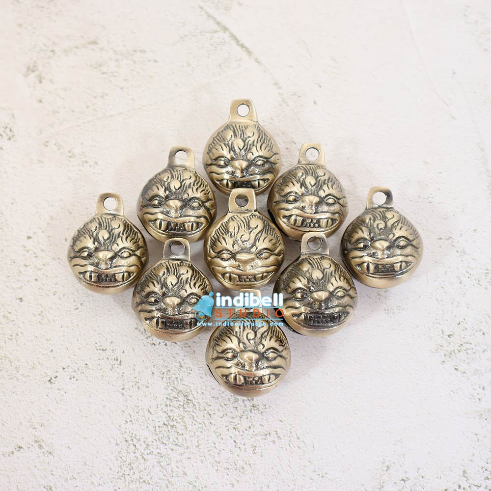 Antique Demon Monster Brass Sleigh Bell, Motorbike Ride Bells