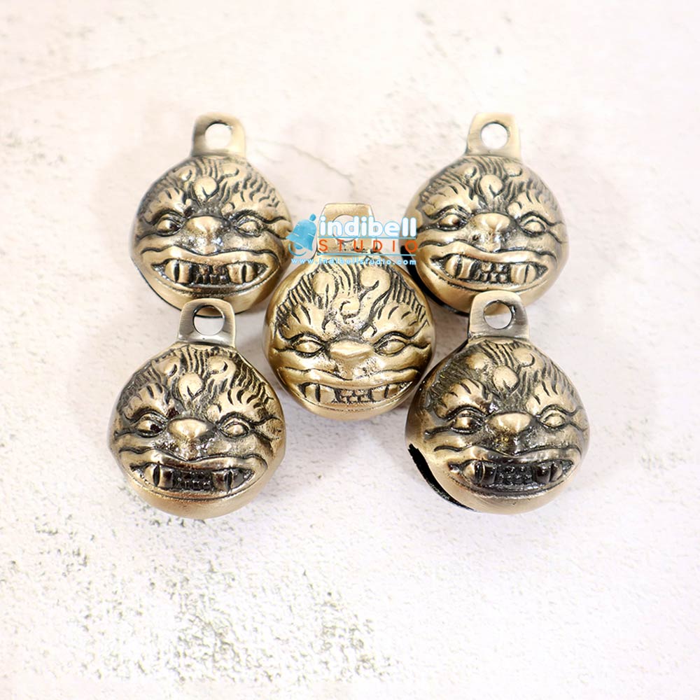 Antique Demon Monster Brass Sleigh Bell, Motorbike Ride Bells