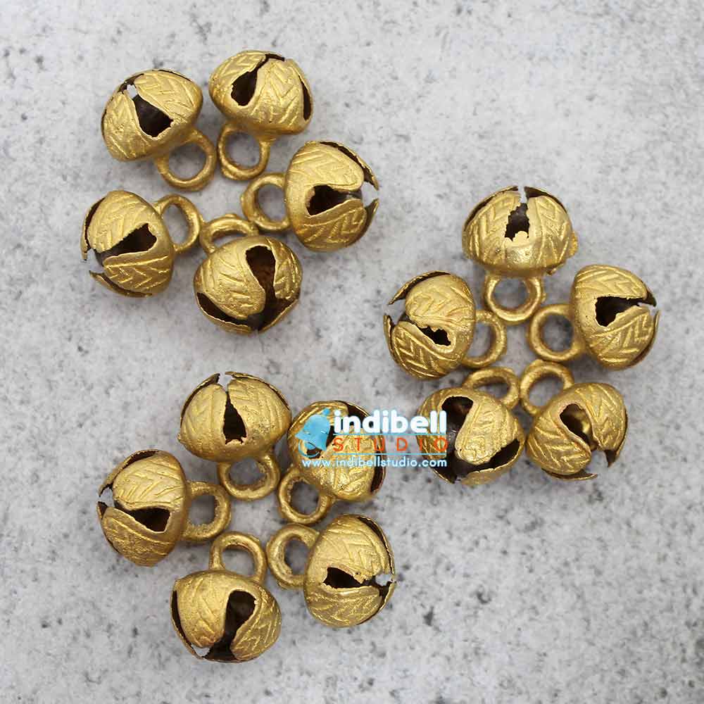 Large Brass Cross Cut Craft Jingle Bells Indian Ghungroo Bells Golden ...