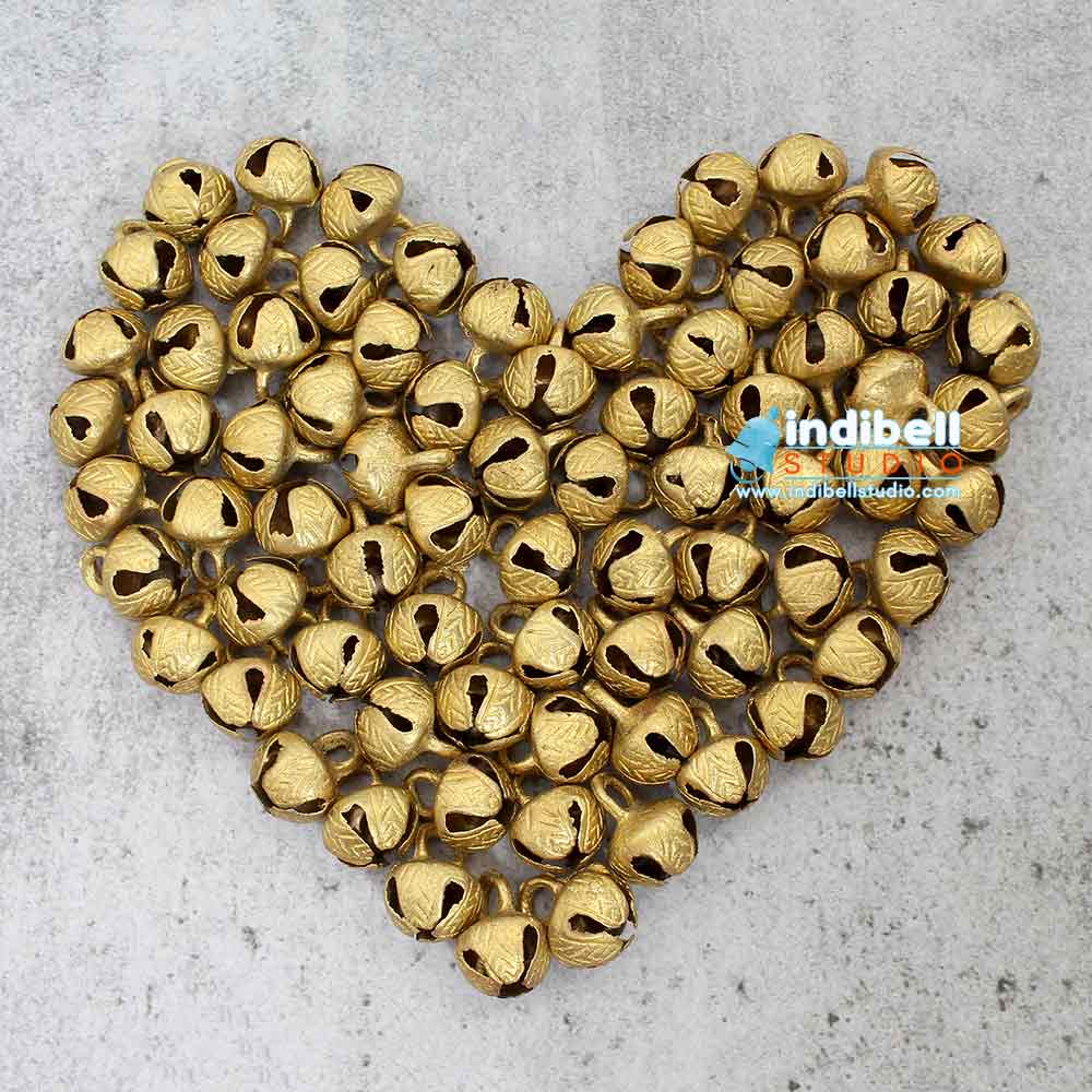 Large Brass Cross Cut Craft Jingle Bells Indian Ghungroo Bells Golden ...