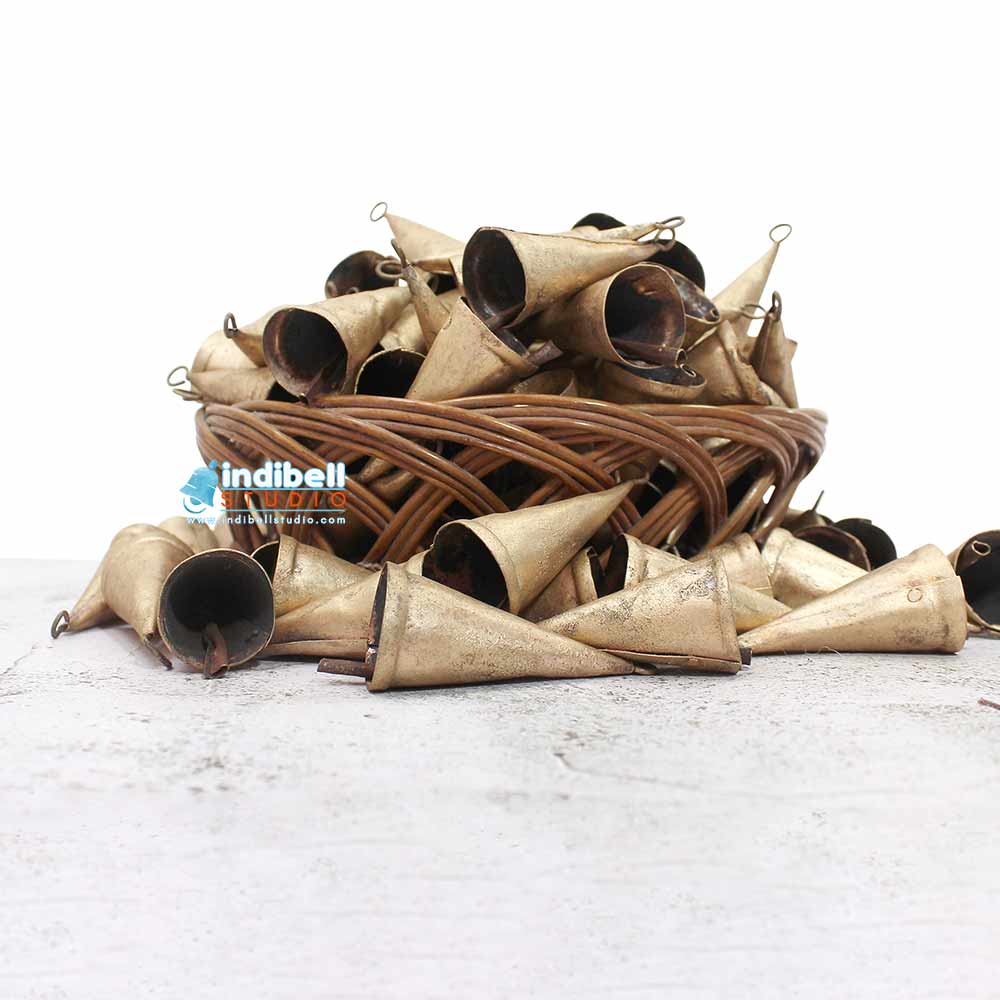 Bulk Wholesale 3 Inch Cone Bells, Rustic Bells for Wedding, Crafting,