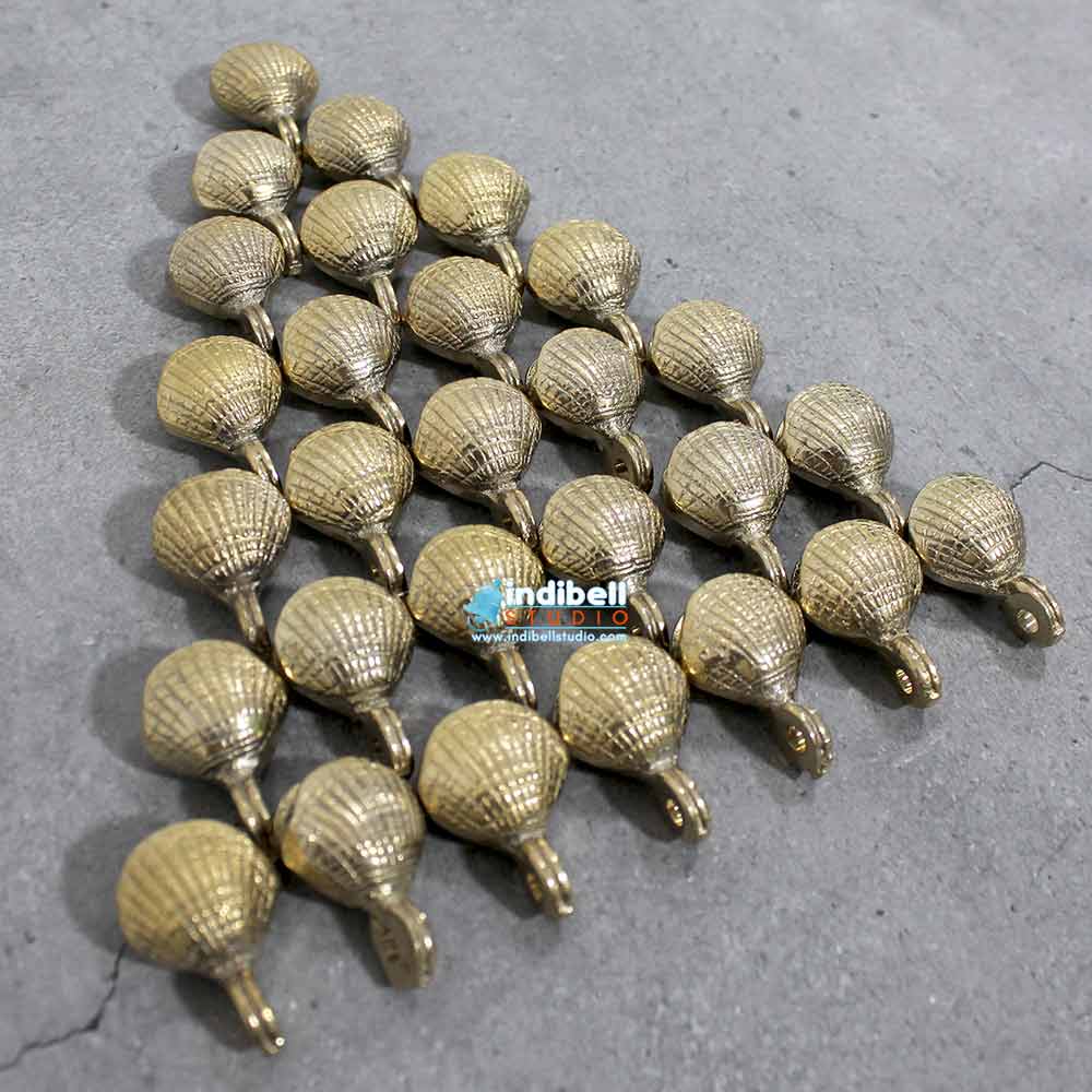 Ocean Theme Sea Shell Brass Jingle Wedding Bells, Sleigh Bells for DIY