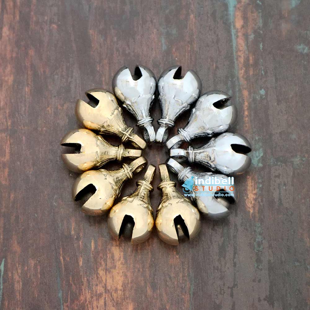 6 Royal Brass Jingle Sleigh Bells, Traditional Indian Chariot Bells in