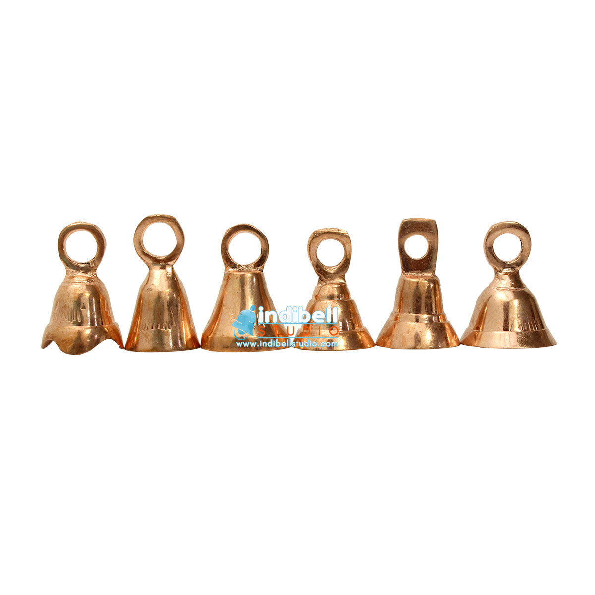 Assorted Designs of Mini Rose Gold Copper DIY Brass Bells