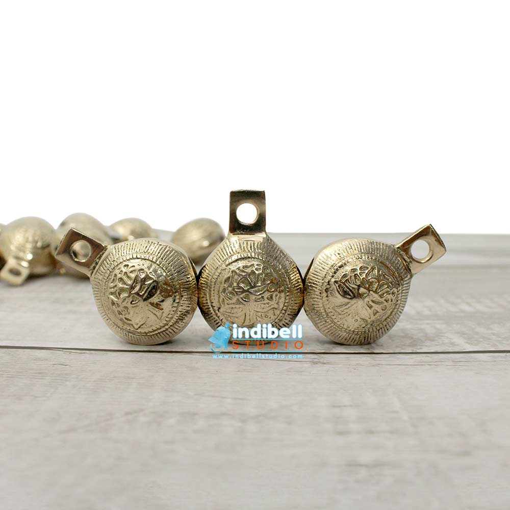 6 Tree of Life Brass Sleigh Bell, Unique Collectible Bell