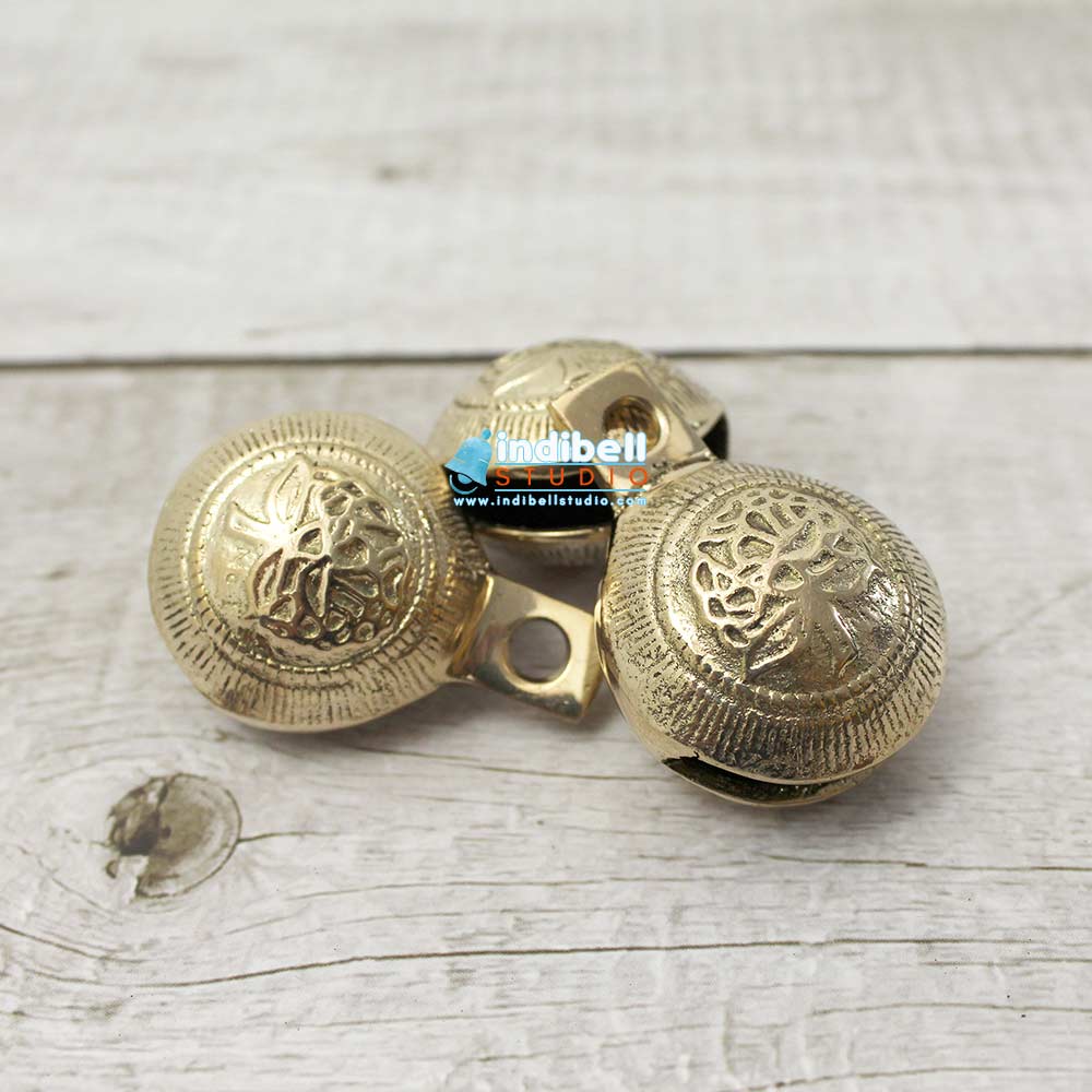 6 Tree of Life Brass Sleigh Bell, Unique Collectible Bell