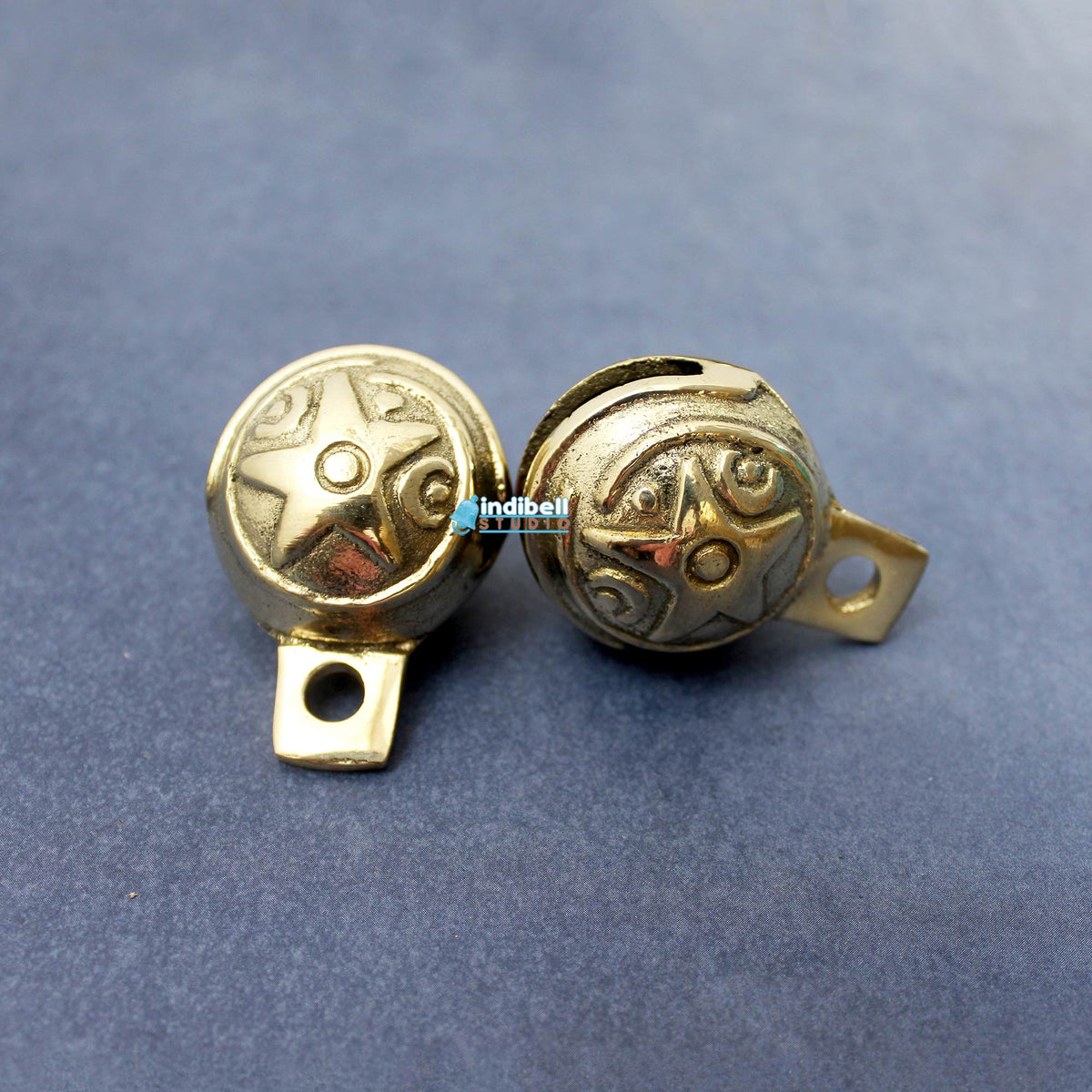 Star Moon Celestial Brass Sleigh Bell, Solid Brass Bells, Trekking Hik