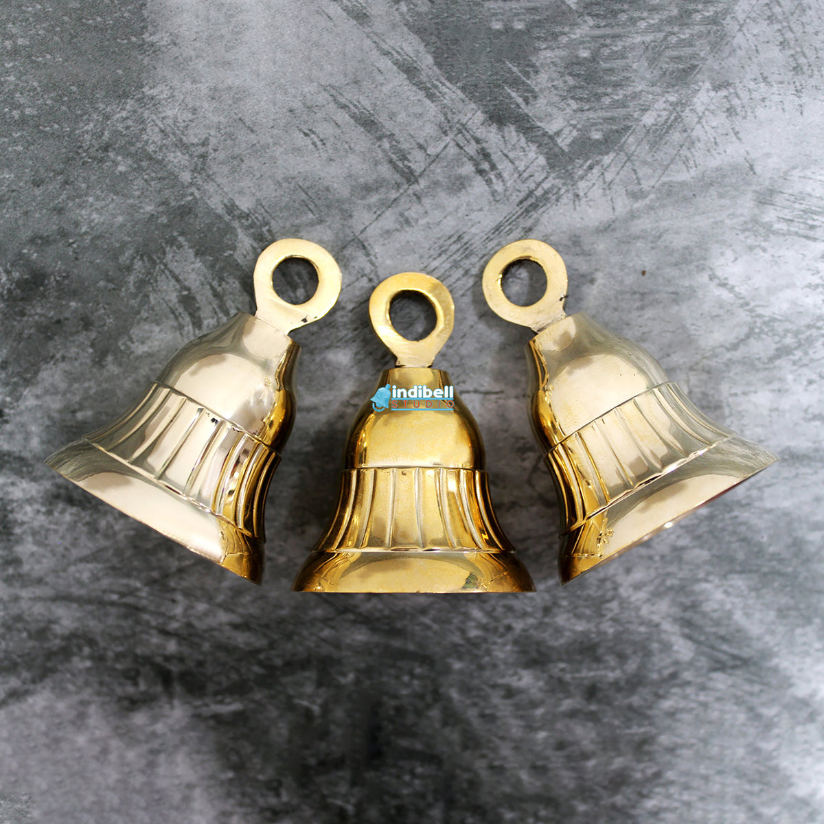 Victorian Handmade Carved Brass Bells, Tall Design, Gold Finish, Sweet