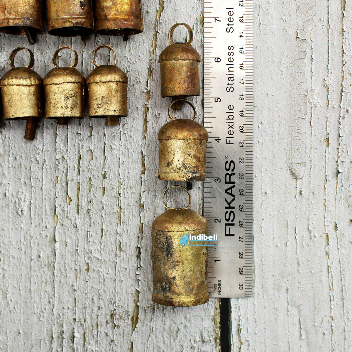 Rounded Top Tin Iron Rustic Bells, Large Medium Small Noah Bells (Asso