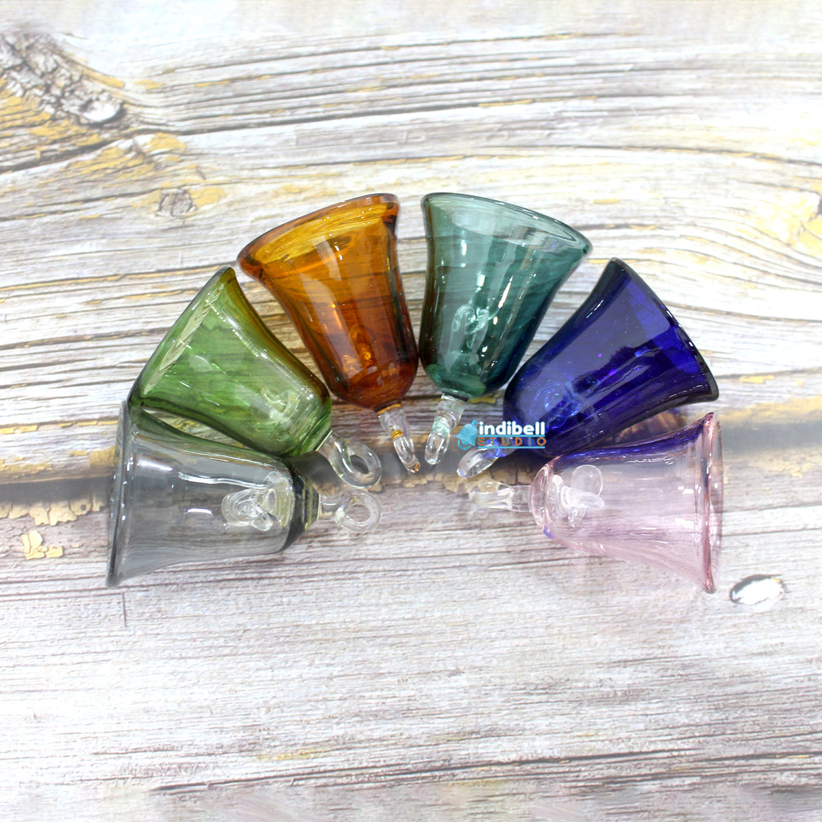 Mix Color Glass Bells Home Decor Suncatcher Winch Chime Making Bells