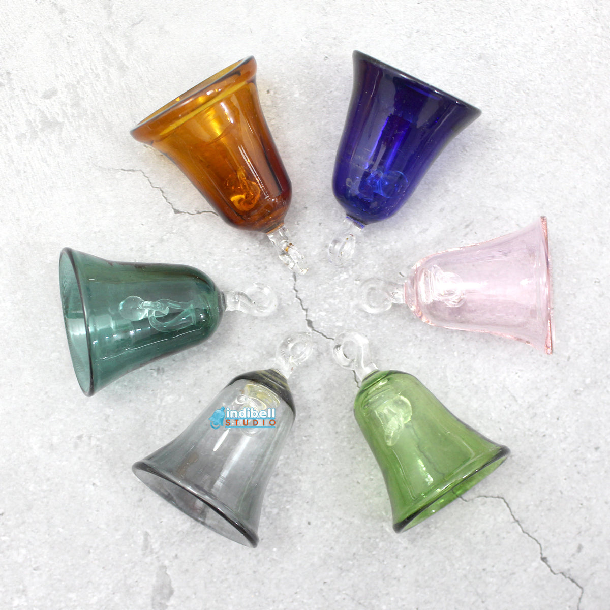 Mix Color Glass Bells Home Decor Suncatcher Winch Chime Making Bells