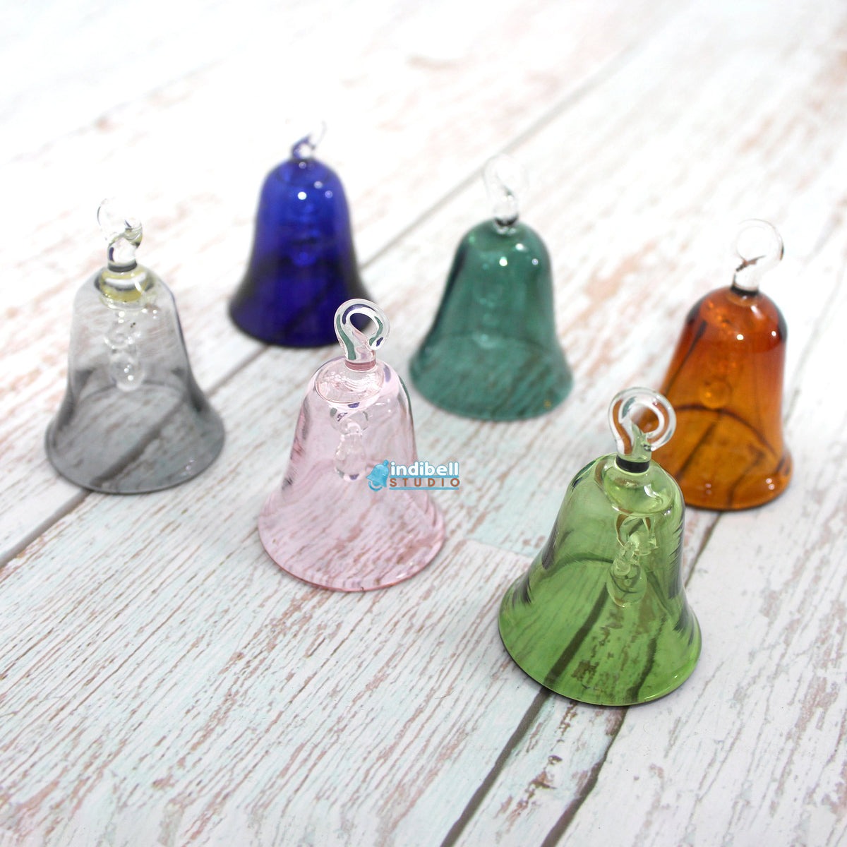 Mix Color Glass Bells Home Decor Suncatcher Winch Chime Making Bells